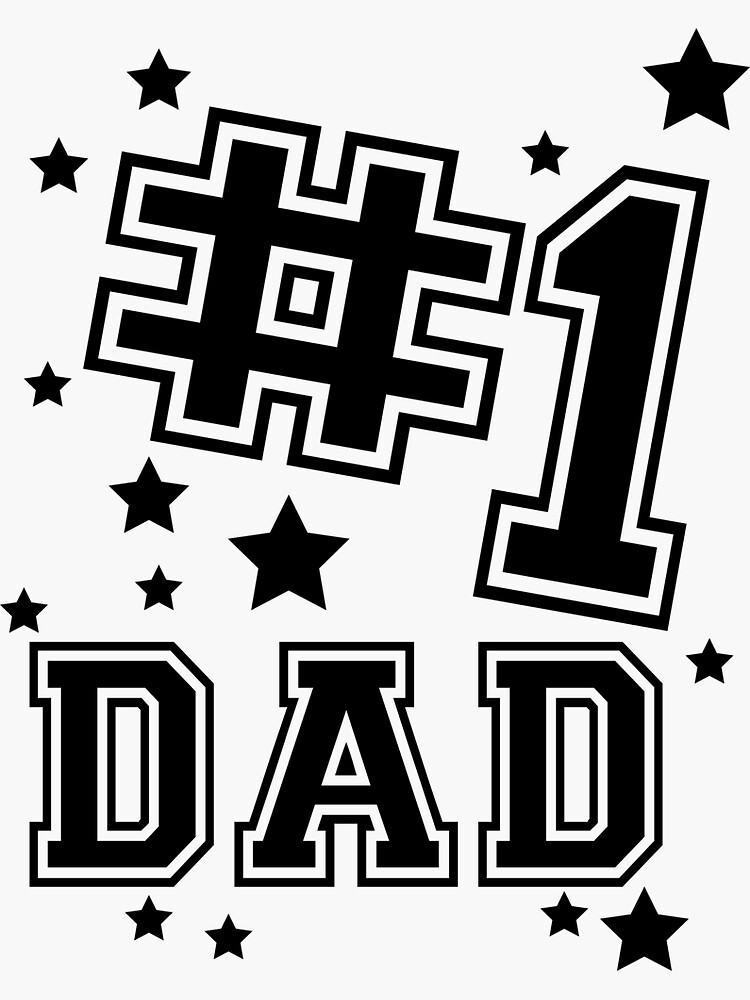 Pegatina Regalo Del Día Del Padre Del Padre Número Uno Papá 1 De