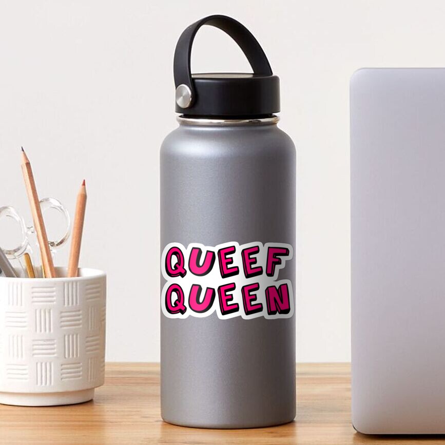 "Queef Queen Pink Fuchsia Funny Fart Typography" Sticker for Sale by ...