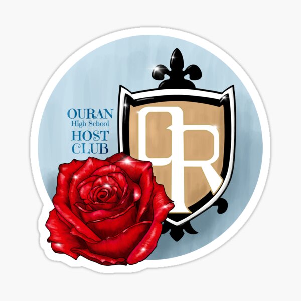 "Ouran high school host club crest and rose" Sticker by GreyEyedMage ...