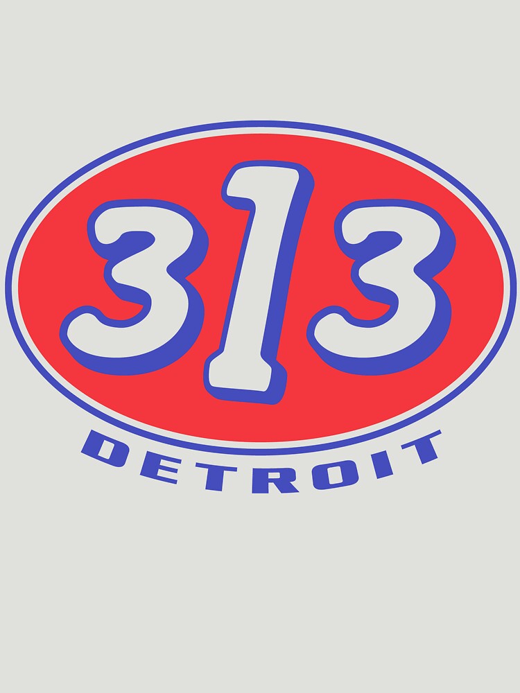 "Detroit 313 Oval " Essential T-Shirt for Sale by davidkyte | Redbubble