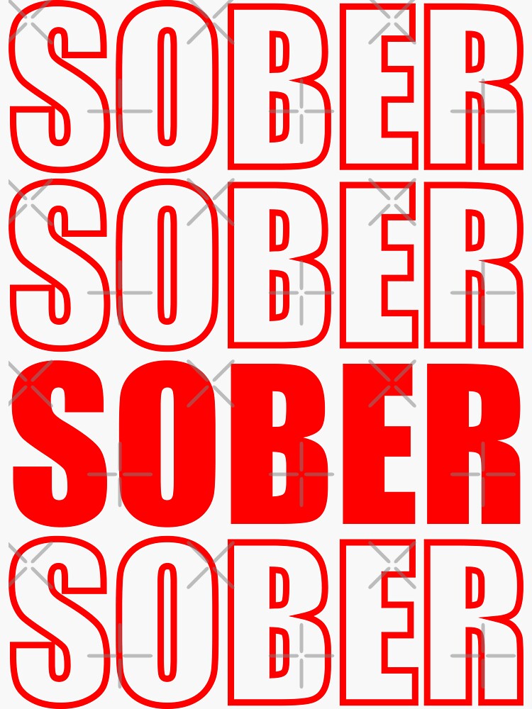"Sober Red" Sticker by TheFlying6 | Redbubble