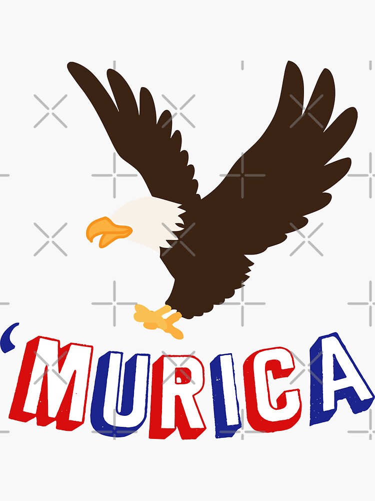 "Murica Sticker" Sticker for Sale by nanuggy | Redbubble