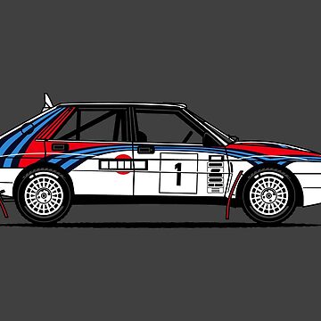 "Delta Integrale Rally Car" Sticker for Sale by Design by Twain | Redbubble