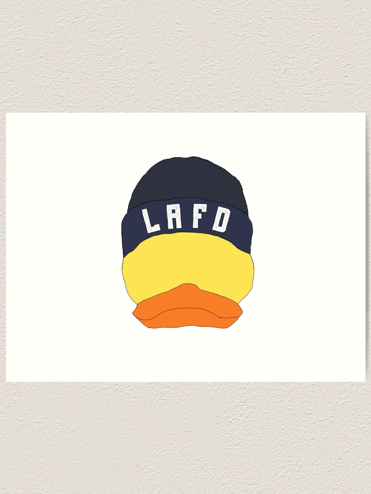 "Quackity Duck LAFD Beanie " Art Print by yurboisam | Redbubble