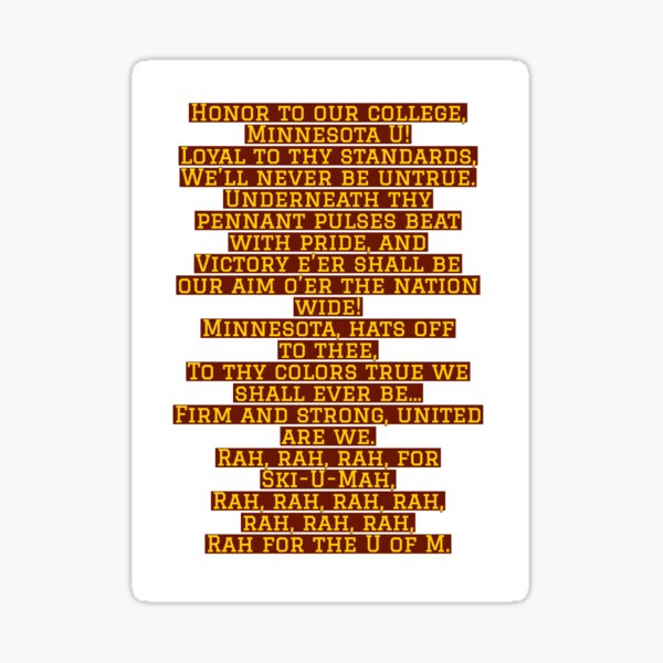 "Minnesota Rouser" Sticker for Sale by lsimpson13 | Redbubble