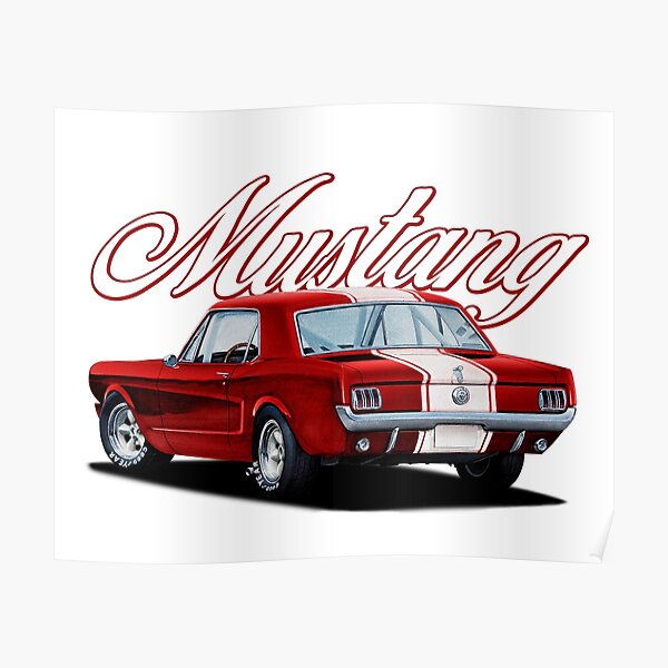 "Classic Red Mustang" Poster for Sale by Yourauto | Redbubble