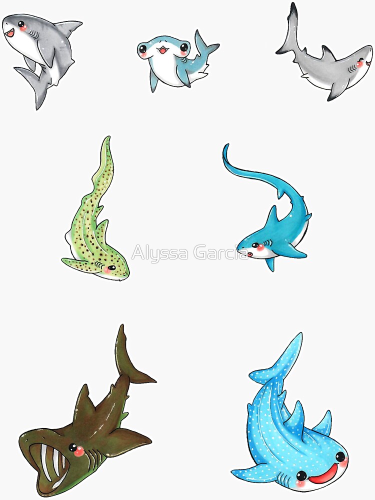 "Derpy Sharks" Sticker for Sale by Alyssa Garcia | Redbubble