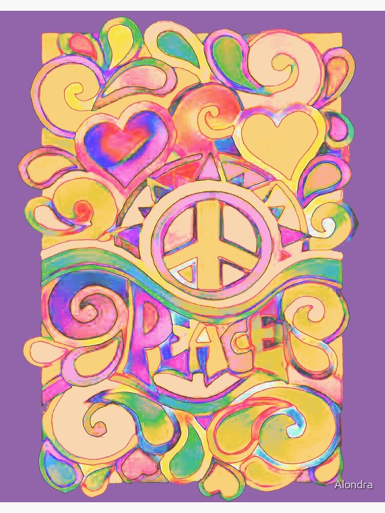 "Pastel Hippy Trippy Peace Art" Poster by Alondra | Redbubble