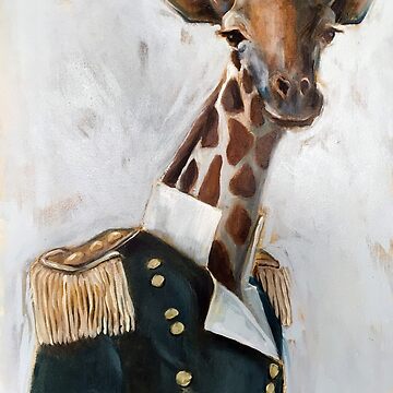 "Anthropomorphic Military Giraffe portrait painting" Poster for Sale by ...