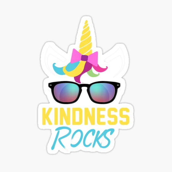 "Kindness Rocks Anti Bullying Rainbow Unicorn Gift" Sticker for Sale by ...