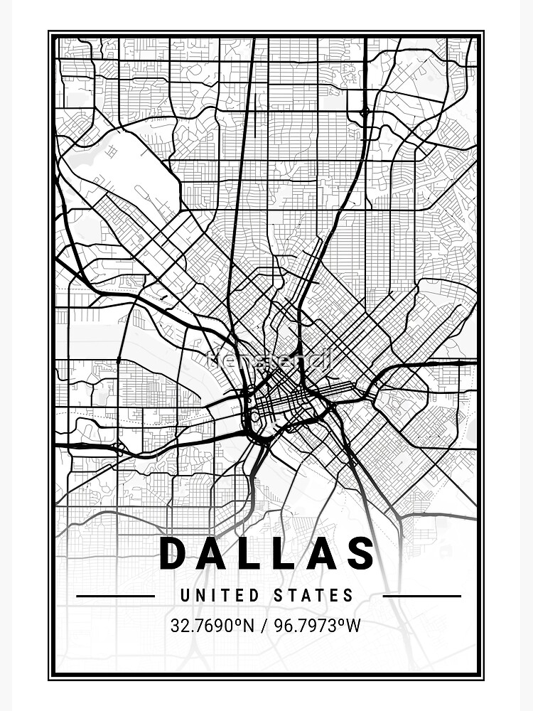 Dallas Map Print, Dallas Map Poster, Dallas Map Wall Art, Dallas City ...