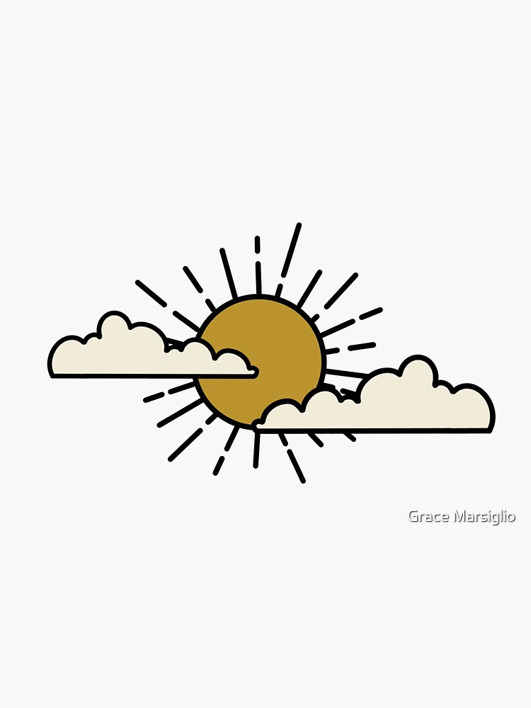 "Sun Through Clouds Partly Cloudy" Sticker for Sale by marsillygoat ...