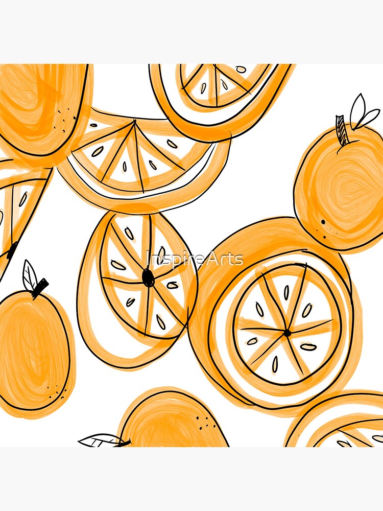"Orange Doodle" Sticker for Sale by InspireArts | Redbubble