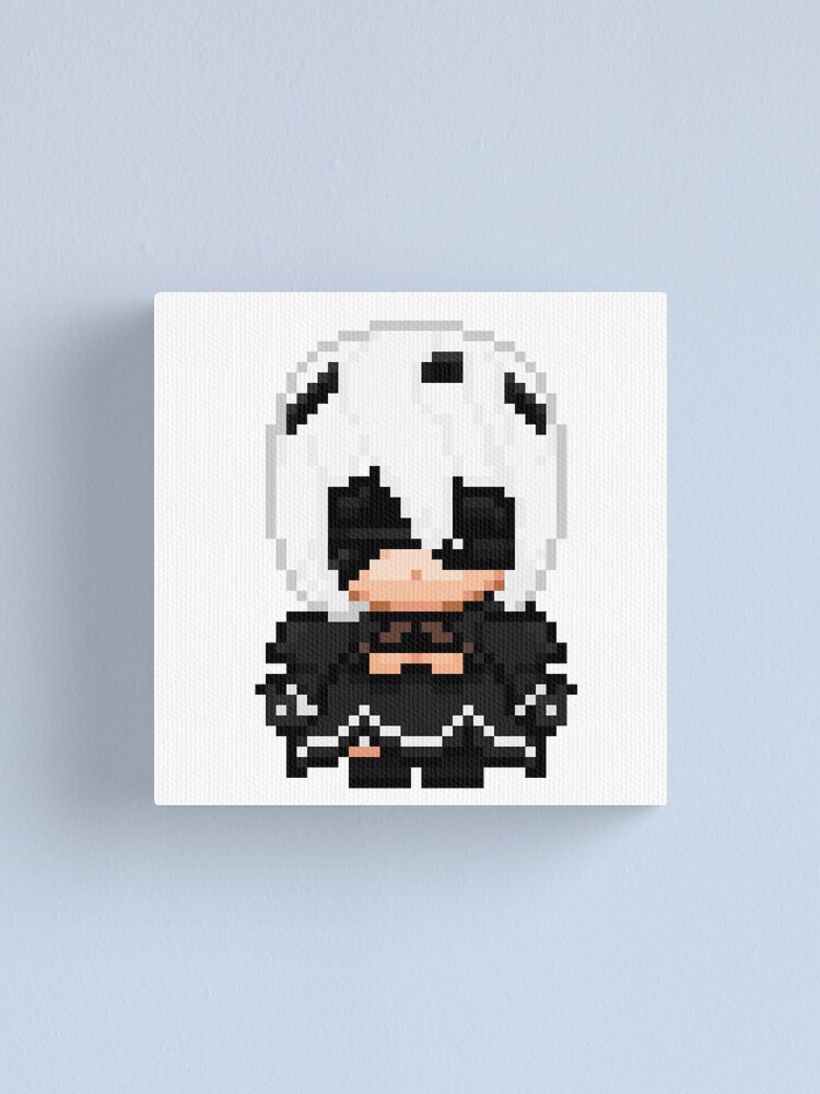 "Pixel Art 2B NieR Automata" Canvas Print by Pupheus | Redbubble