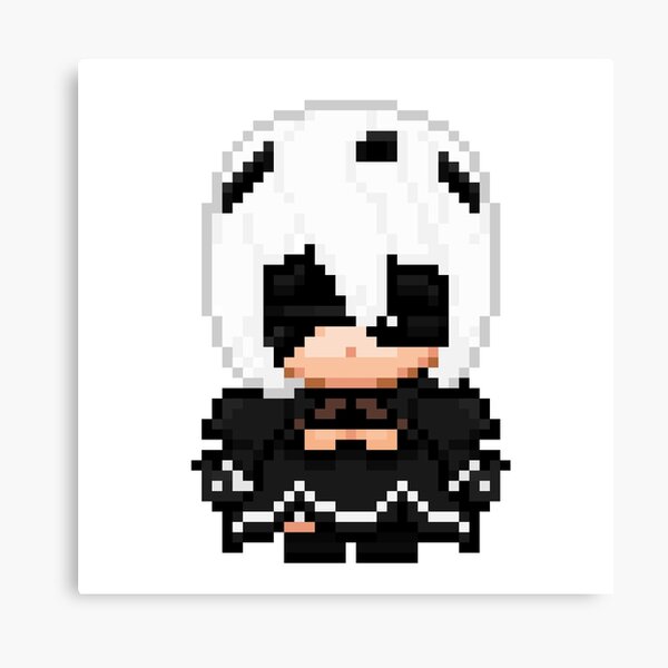 "Pixel Art 2B NieR Automata" Canvas Print by Pupheus | Redbubble