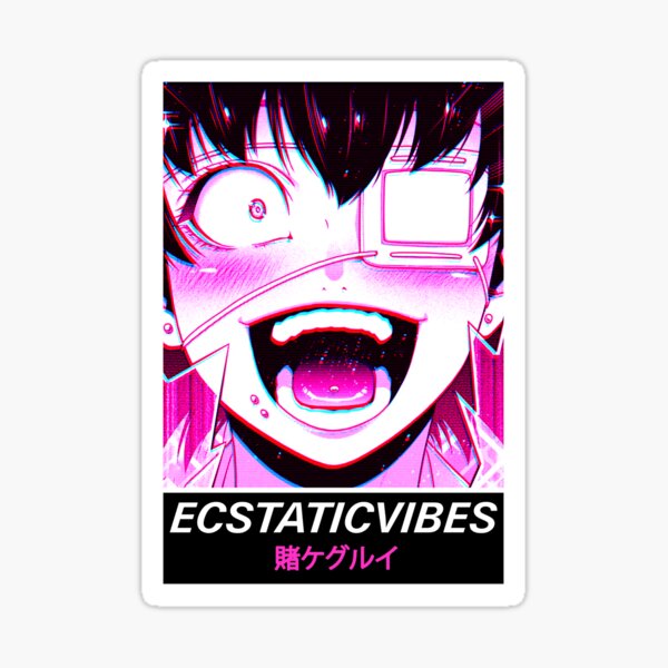 ""ECSTATIC VIBES 2" - Kakegurui Modern Streetwear Aesthetic" Sticker ...