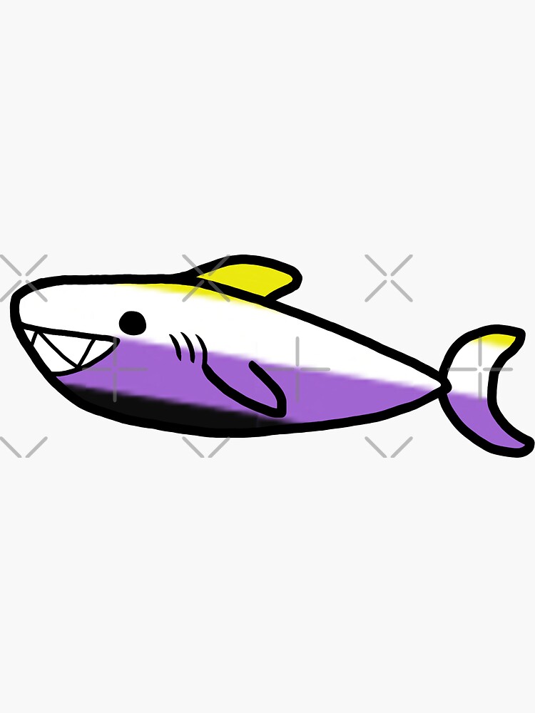 "Non-Binary Pride Shark " Sticker for Sale by AndrewIsWeird | Redbubble