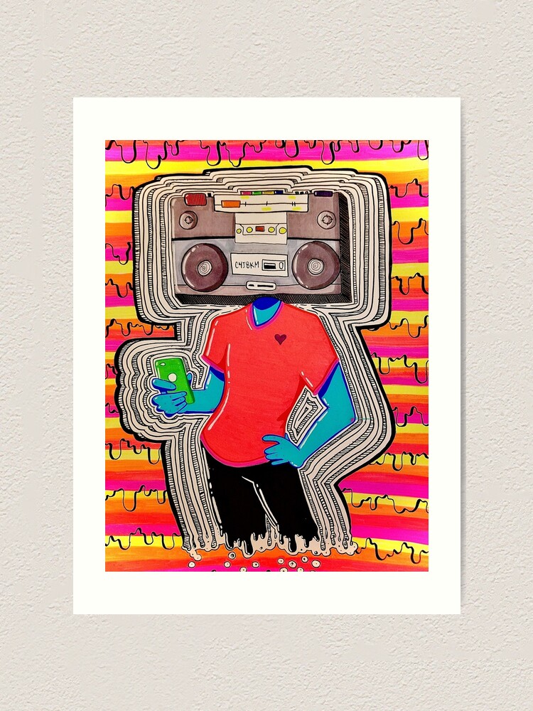 "BoomBox Boy" Art Print for Sale by Pencil-Box | Redbubble