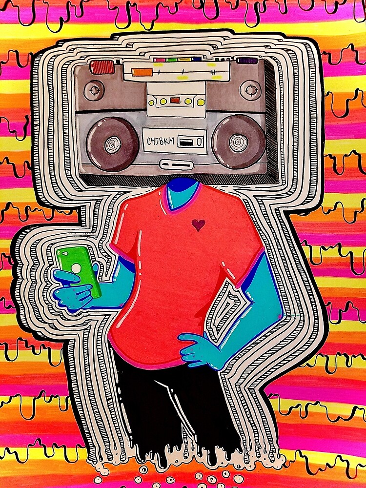 "BoomBox Boy" Art Print for Sale by Pencil-Box | Redbubble