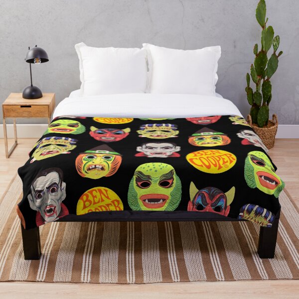"Vintage Halloween Masks" Throw Blanket for Sale by Zeldaxlove86 ...