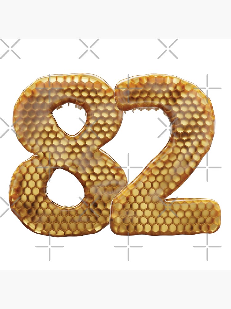 "82 Number 3d Honey Numbers Font" Poster by HelloFromAja | Redbubble