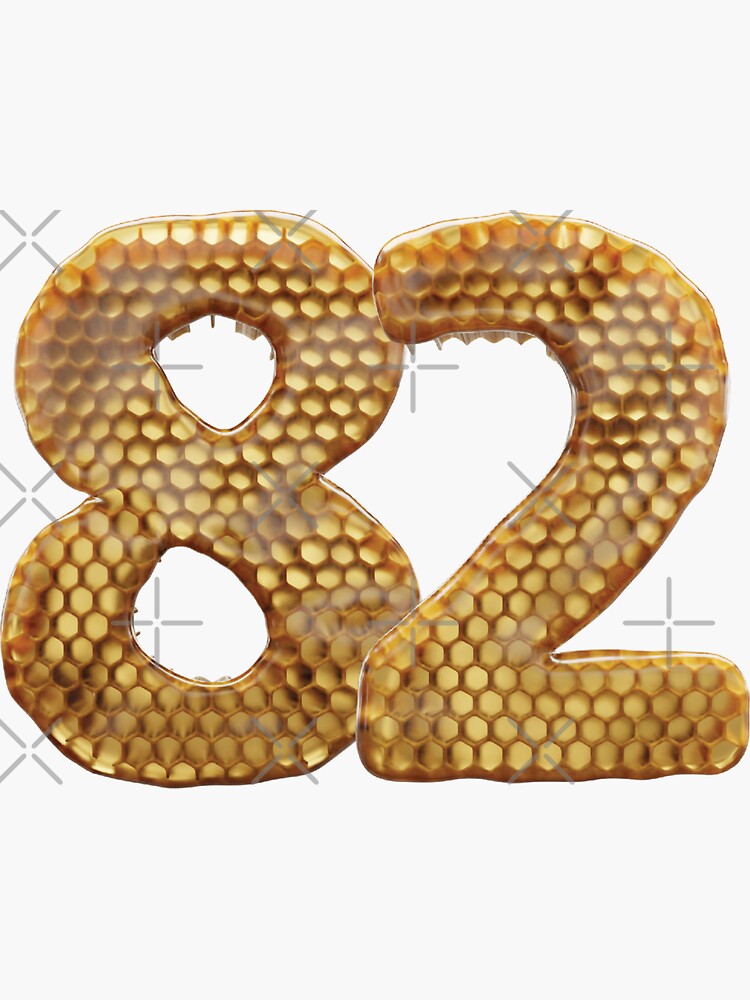 "82 Number 3d Honey Numbers Font" Sticker for Sale by HelloFromAja ...