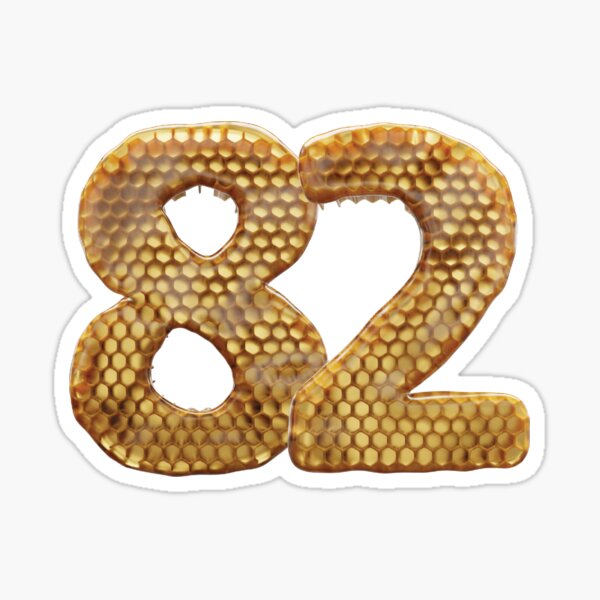 "82 Number 3d Honey Numbers Font" Sticker for Sale by HelloFromAja ...