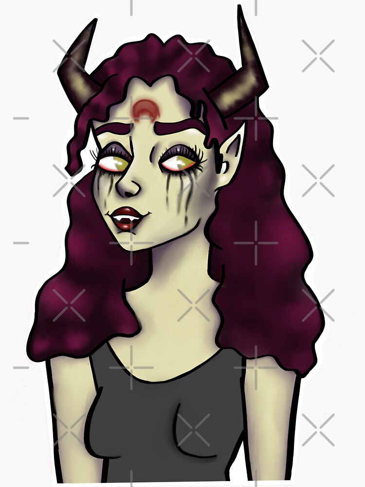 "Demon Girl" Sticker by mskayla07 | Redbubble