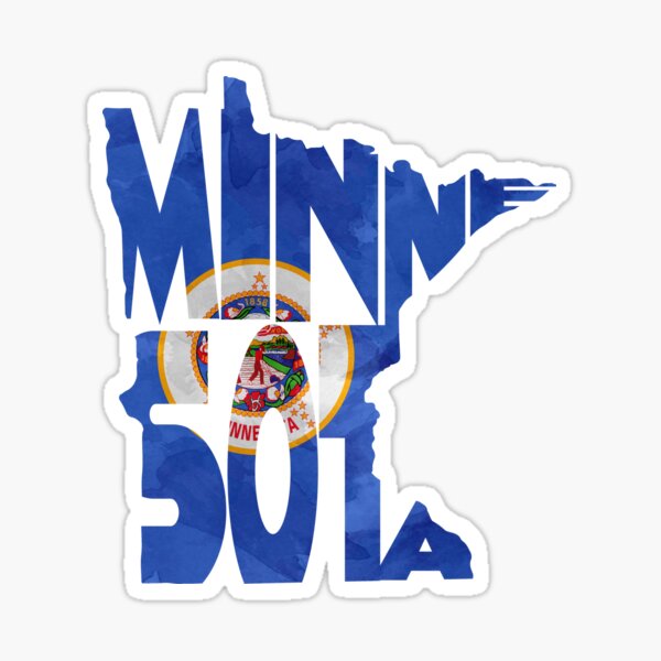 "Minnesota Typographic Map Flag" Sticker by geekmywall | Redbubble