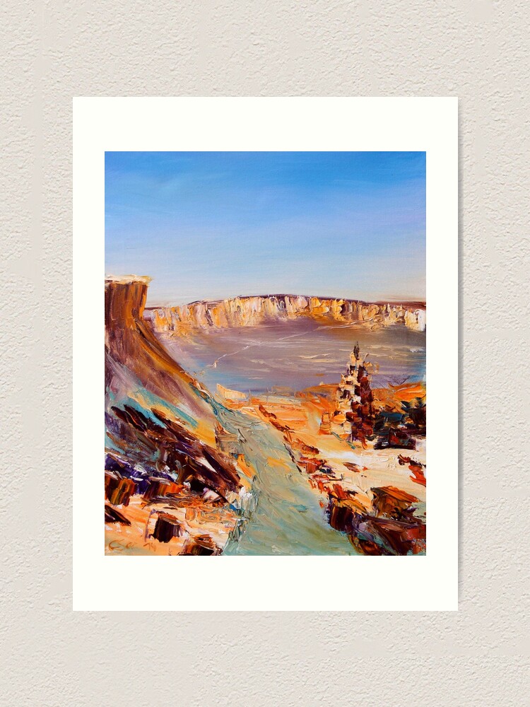 "Small Crater, Negev Desert, Israel painting" Art Print by Ch-Seebauer ...