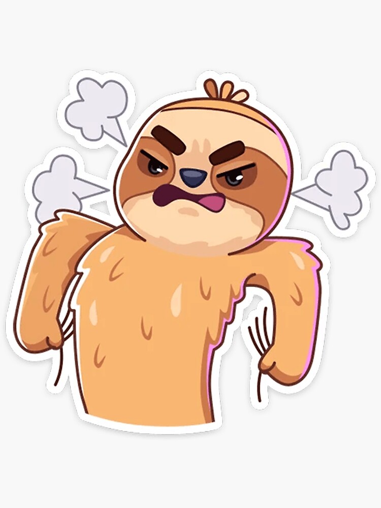 "Sloth Angry" Sticker by tewoks | Redbubble