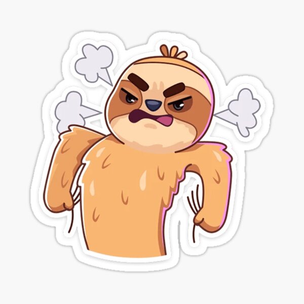 "Sloth Angry" Sticker by tewoks | Redbubble