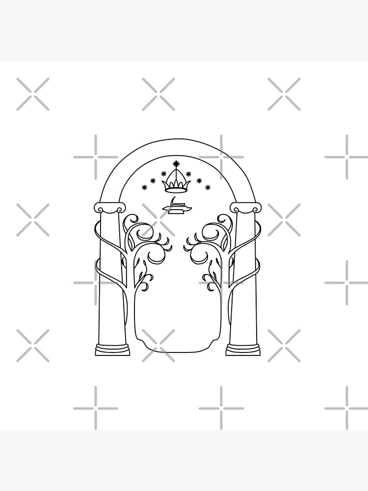 "lord of the gates ring line art illustration" Canvas Print for Sale by ...