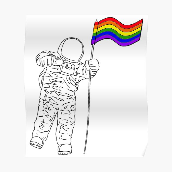 "Moon Man Pride Flag" Poster by bookishash | Redbubble