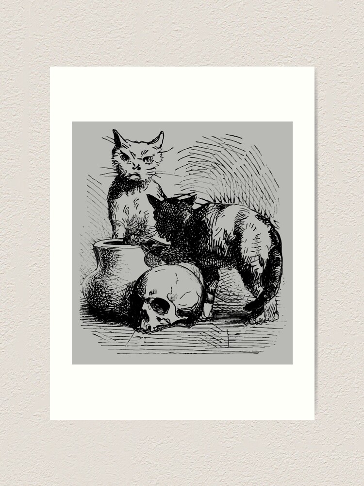 "Tailpiece with Scowling Cat" Art Print for Sale by minimalcinema ...