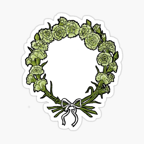 "Green Carnation Garland" Sticker for Sale by bluebell42 | Redbubble