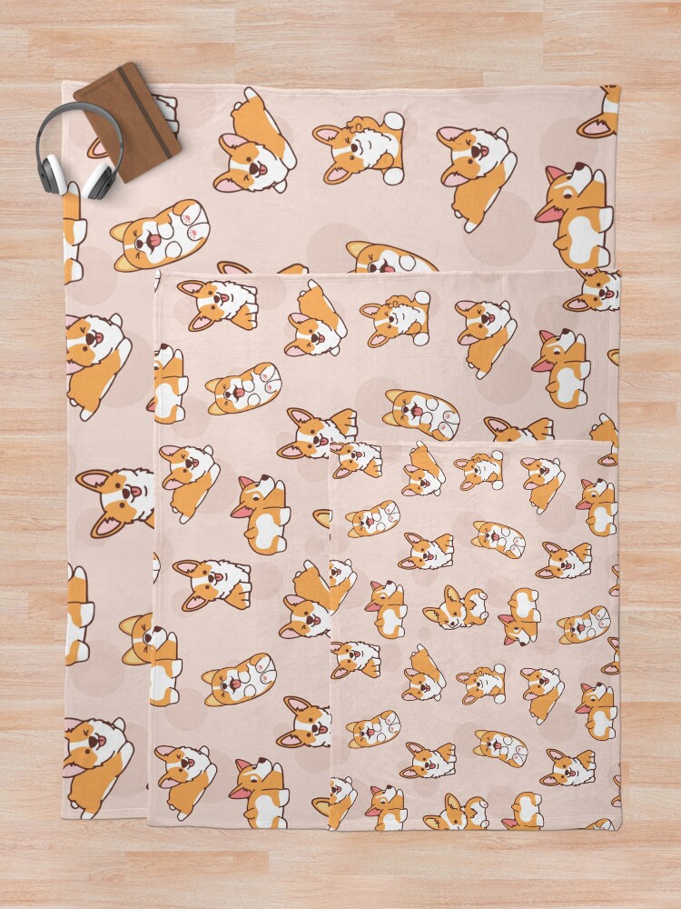 "Corgi Puppy Fun" Throw Blanket for Sale by DogsHearted | Redbubble