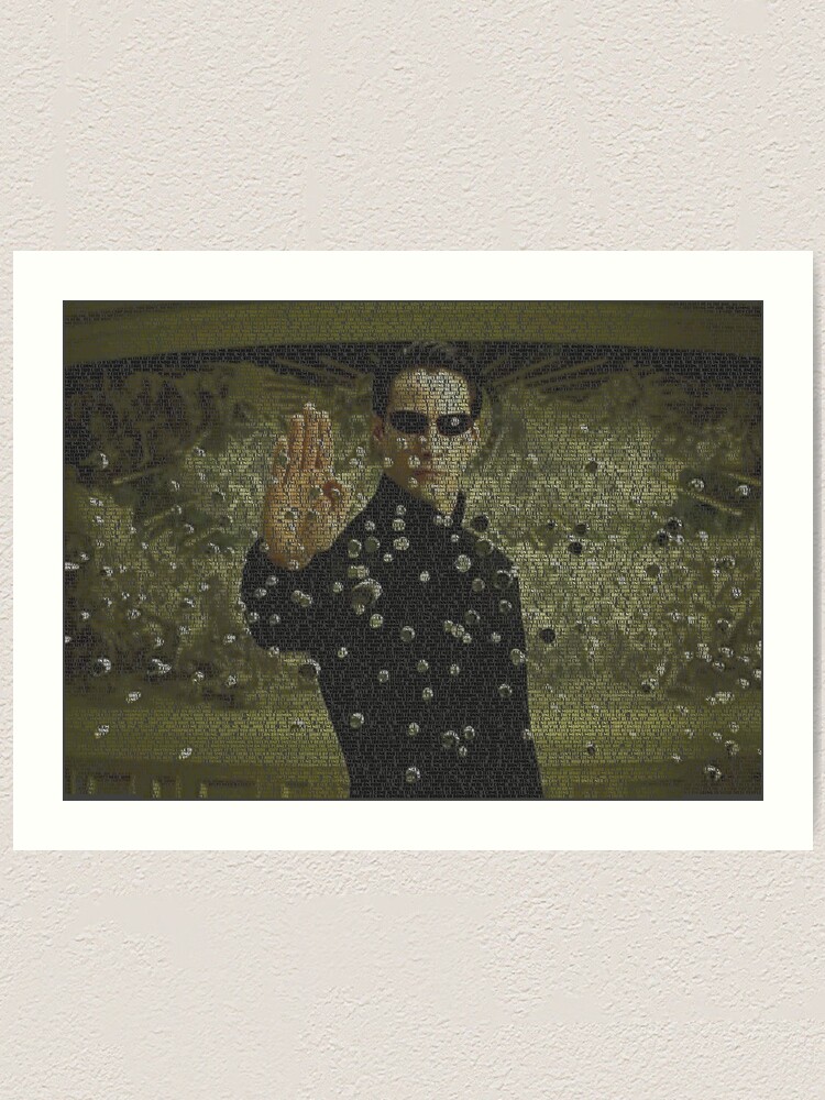 "Text Portrait of Neo with full script of the movie Matrix" Art Print ...
