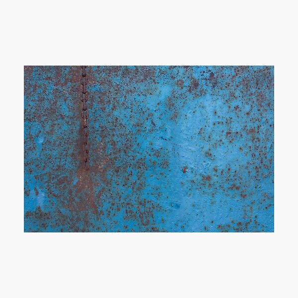 Lámina fotográfica «Textura de óxido azul - fondo azul metal oxidado ...