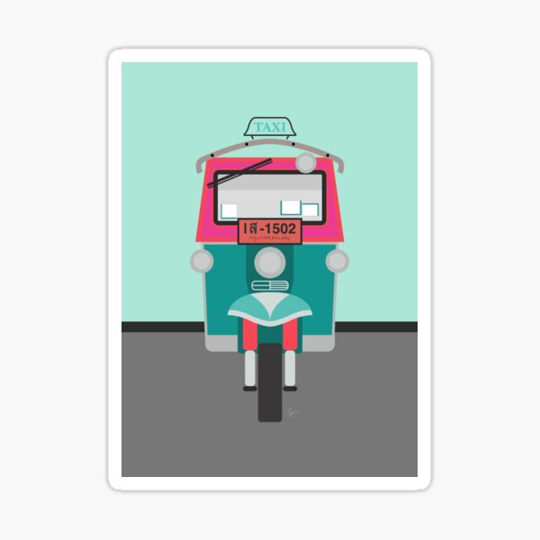 "Thailand Tuk Tuk Taxi" Sticker by carriedesigns | Redbubble