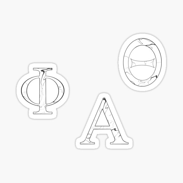 "White marble random Greek letter pack" Sticker by LindsayDesigns ...