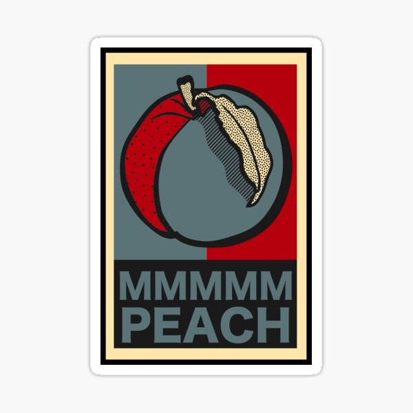"Mmmmm Peach Poster" Sticker by JamleyAshes | Redbubble