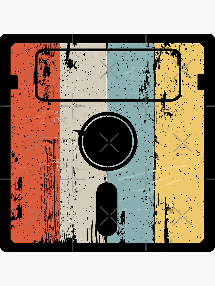 "Programmer Nerd Computer Floppy Disc Retro Vintage" Sticker by ...