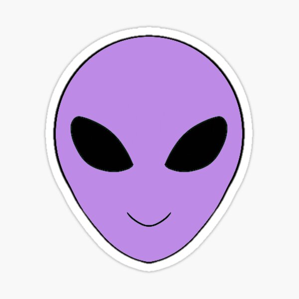 "purple simple cartoon alien" Sticker by gemma2006 | Redbubble