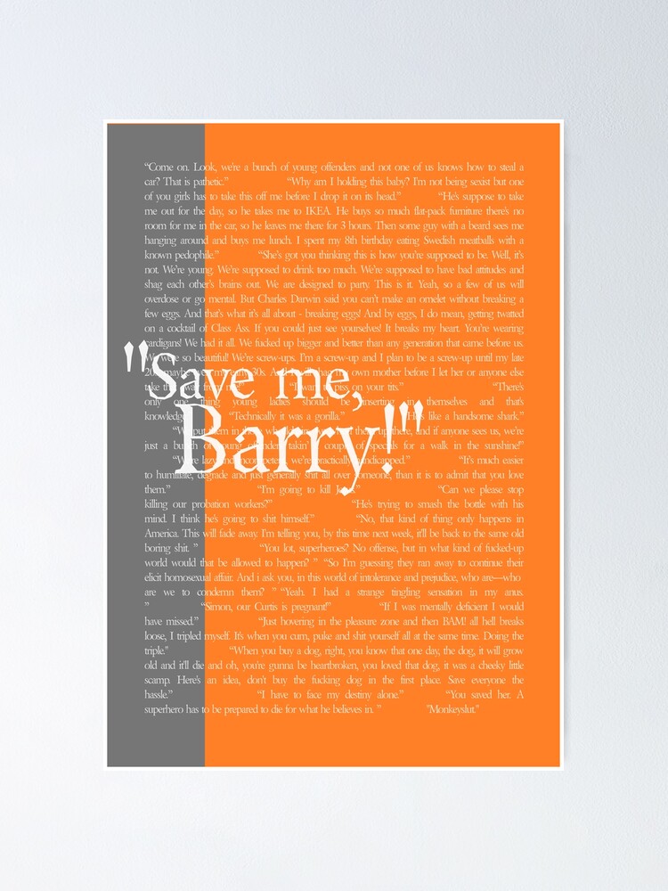 ""Save me, Barry!"" Poster for Sale by Allison Imagining | Redbubble