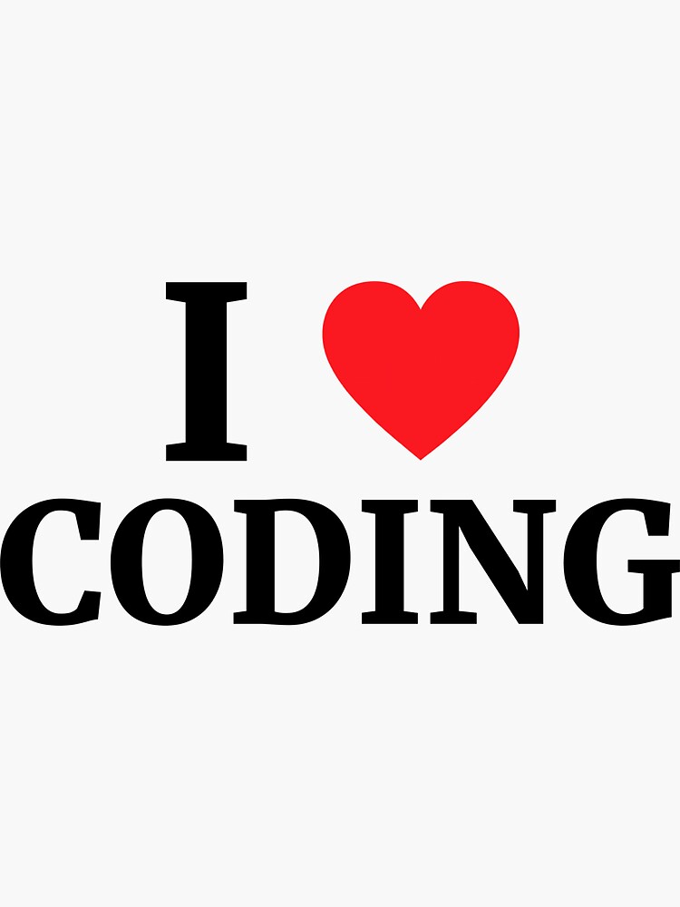 "I Love Coding Heart " Sticker for Sale by brandonv111 | Redbubble