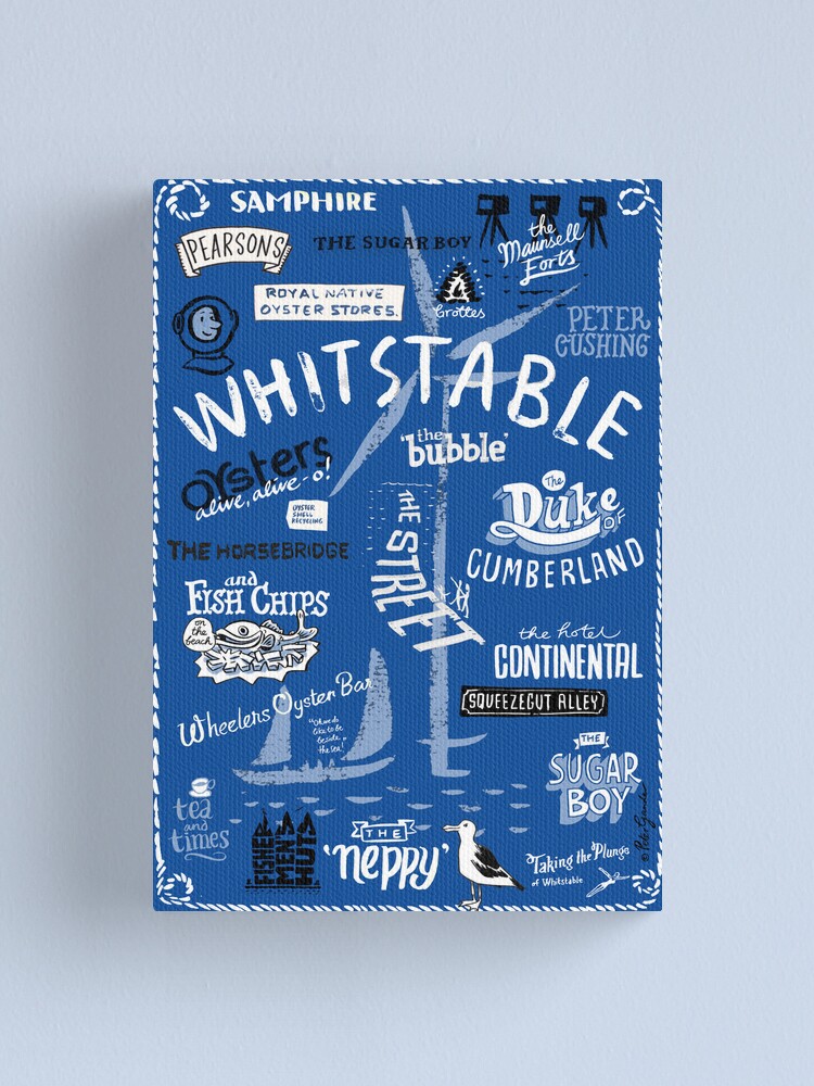 "Hand-drawn Whitstable icons print" Canvas Print for Sale by ...