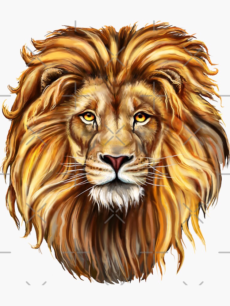 Pegatina «Lion 3D Logo Digital - Camiseta» de DesiHipHop | Redbubble