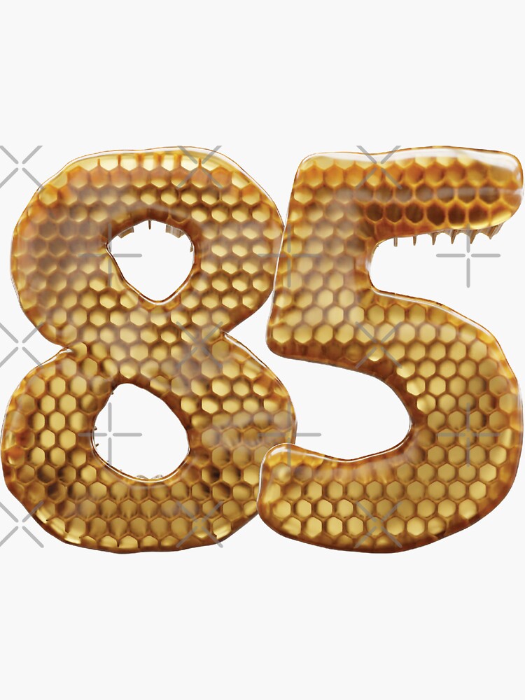 "85 Number 3d Honey Numbers Font" Sticker by HelloFromAja | Redbubble