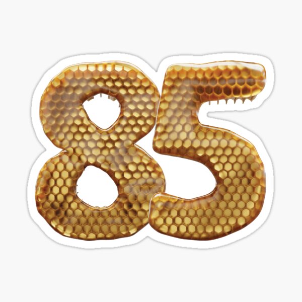 "85 Number 3d Honey Numbers Font" Sticker by HelloFromAja | Redbubble